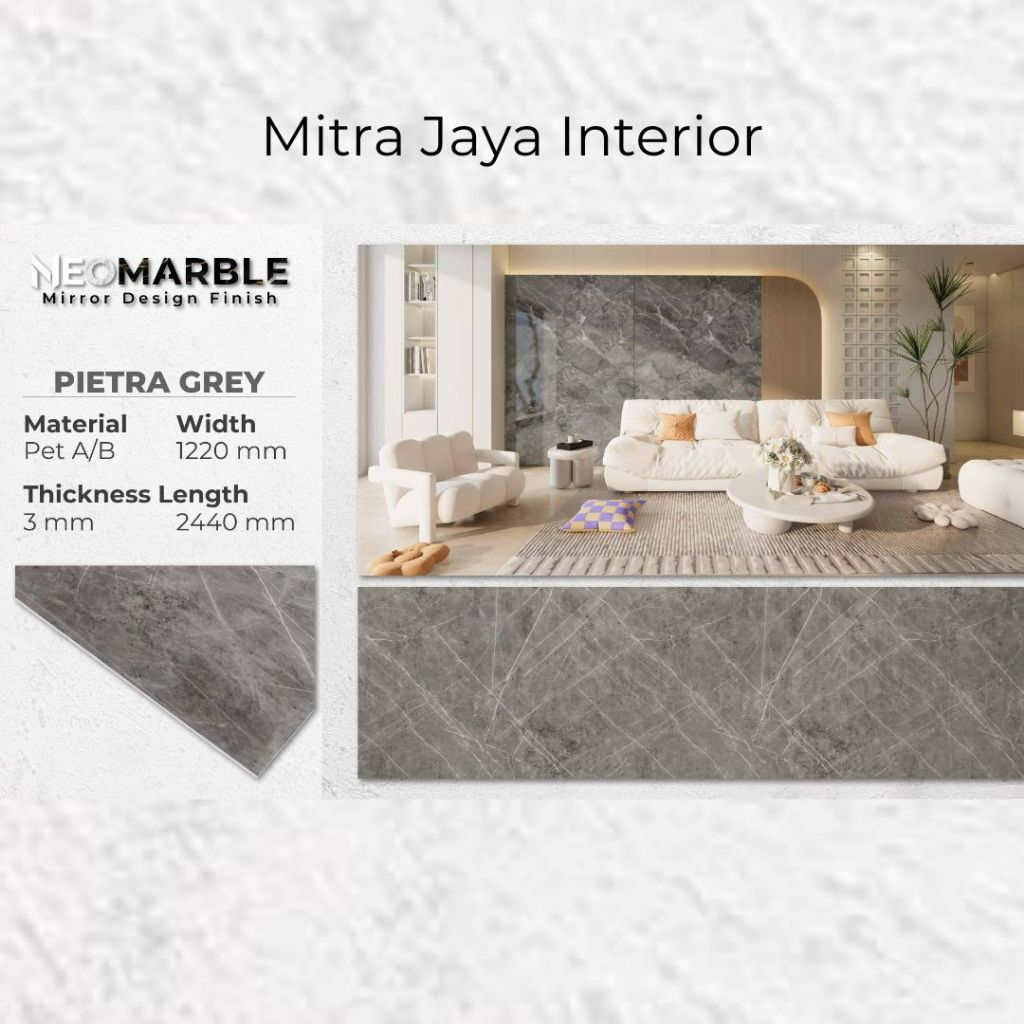 Jual Neomarble pietra grey wall panel pvc dinding interior motif marmer ...
