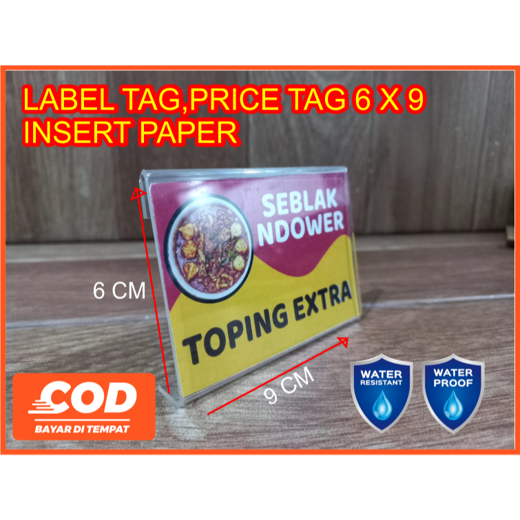 Jual price tag acrylic 6 cm x 9 cm | Shopee Indonesia