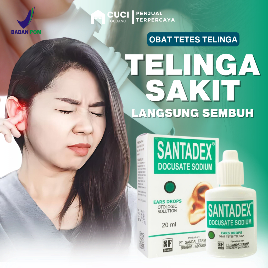 Jual Santadex Ear Drops Ori Obat Tetes Telinga Berair Dan Bau Pembersih ...