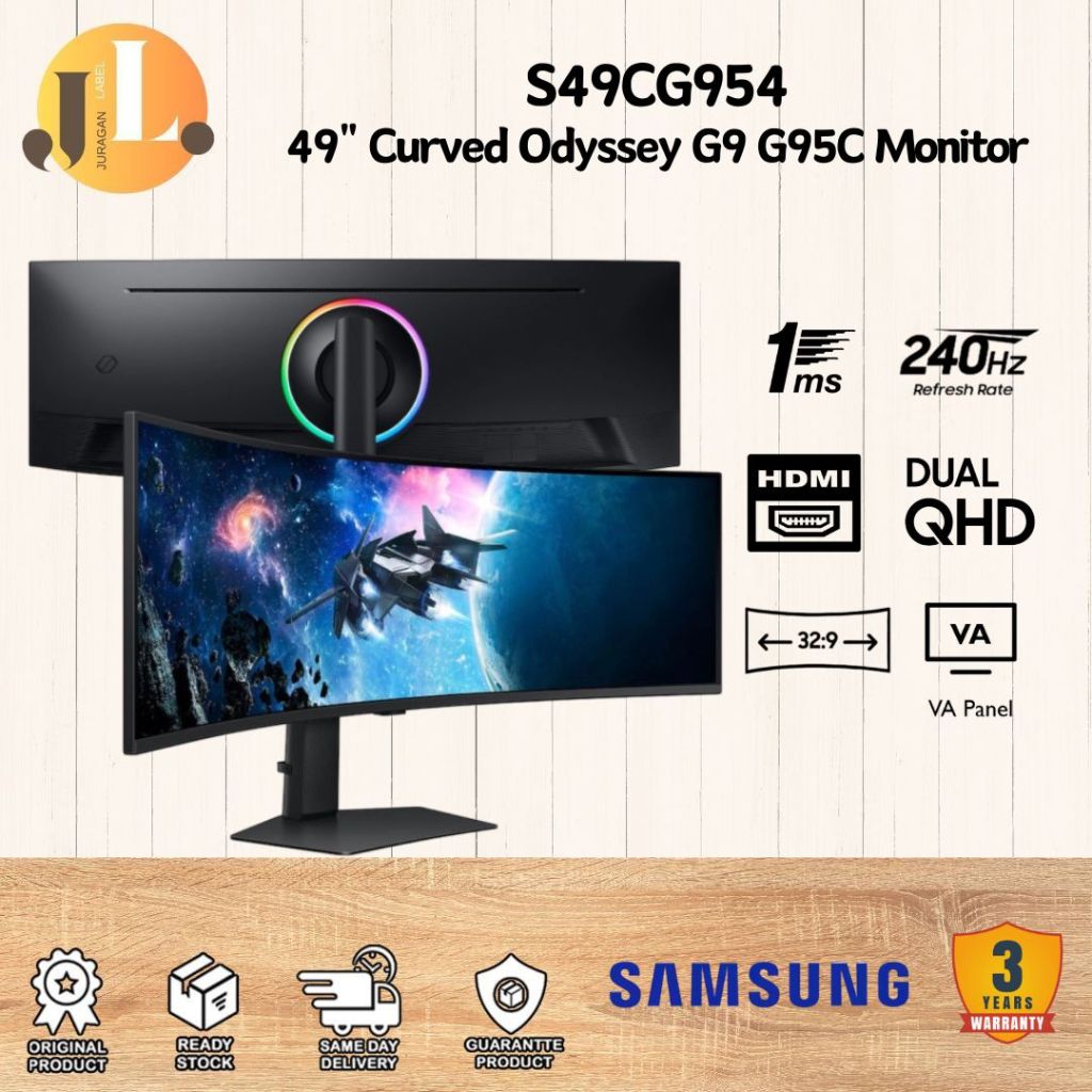 Jual Monitor SAMSUNG 49" Inch Odyssey G9 G95C S49CG954 Dual QHD VA ...