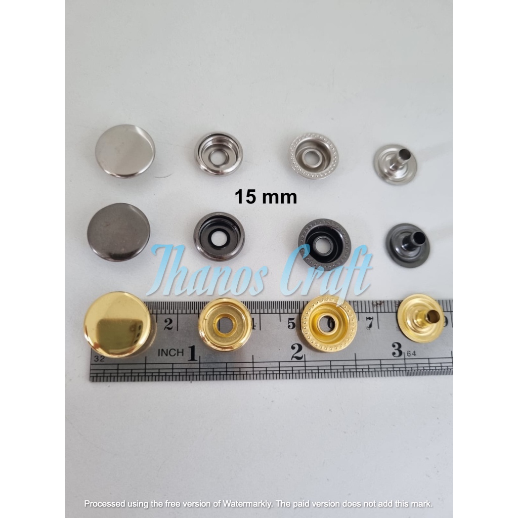 Jual ( 1 lusin )kancing cetet / kancing jaket / button snap uk = 10,12 ...