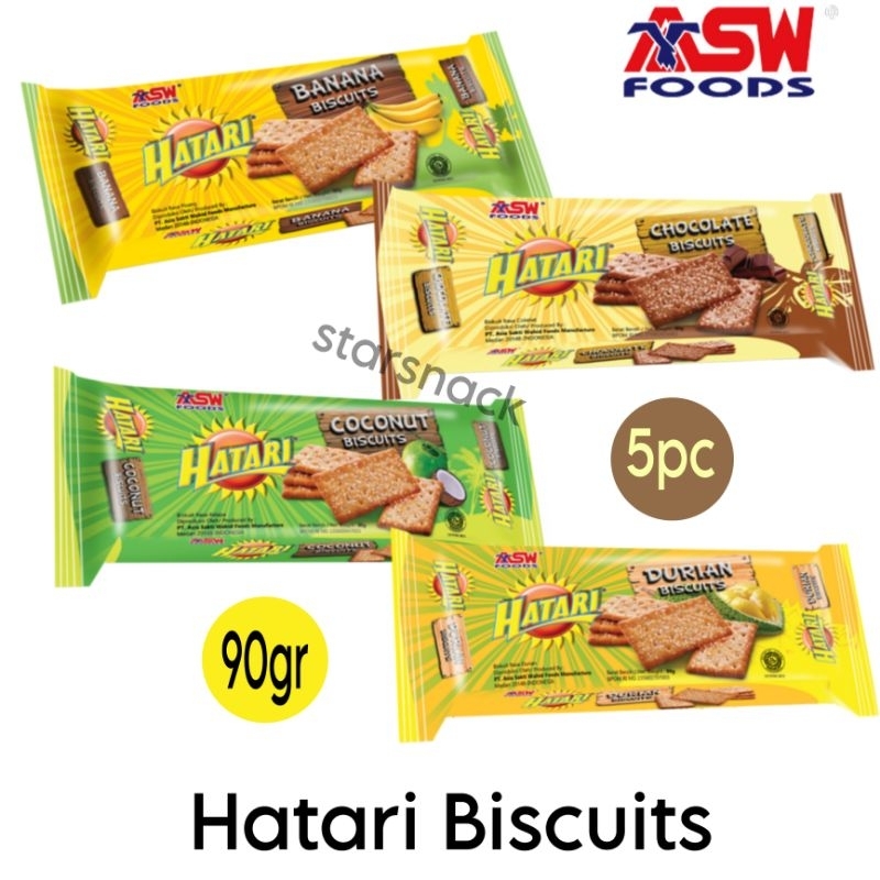 Jual Hatari Biskuit coklat pisang kelapa durian 90gr 5pc | Shopee Indonesia