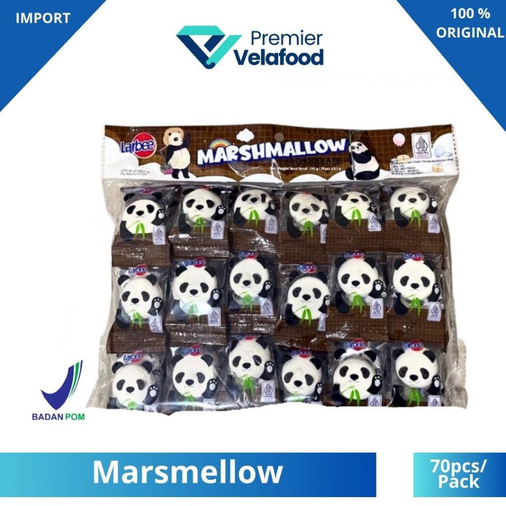Jual [HALAL] LARBEE MARSHMALLOW PANDA FILLING CHOCOLATE ISI 70 PCS ...