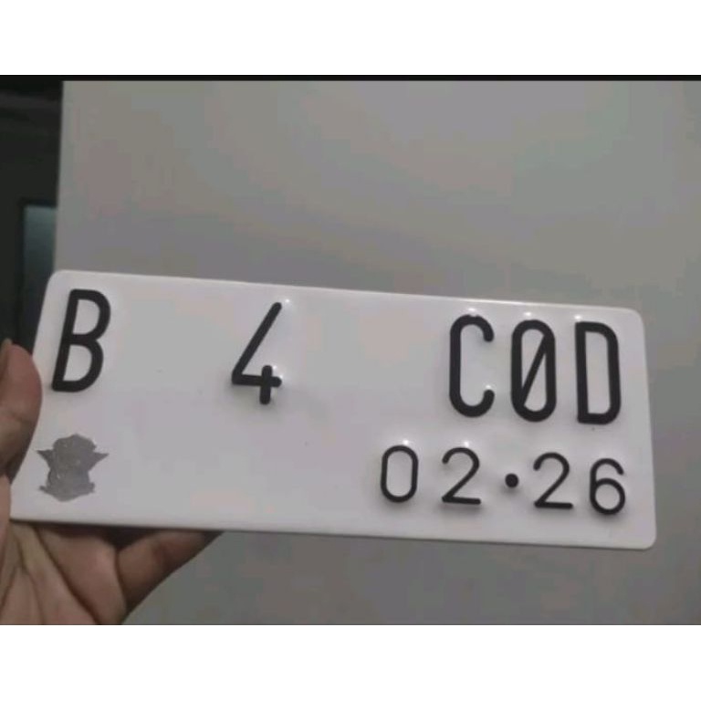Jual KODE L5Q4 Plat nomer putih custom bebas baut tanam 1pcs | Shopee ...