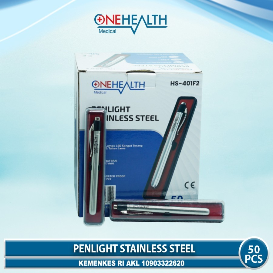 Jual Onehealth Penlight Stainles HS-401F2 Senter Medis Alat Pemeriksaan ...