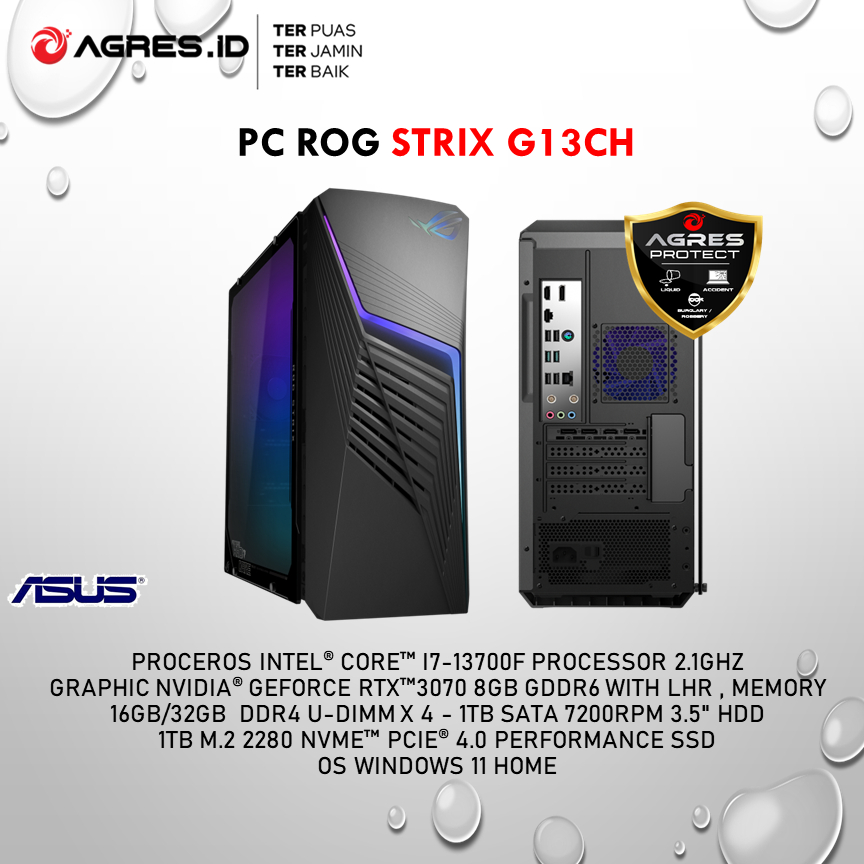 Jual ASUS PC ROG STRIX G13CH I7 13700F RTX3060 12GB/ 16GB 512GB+1TBHDD ...