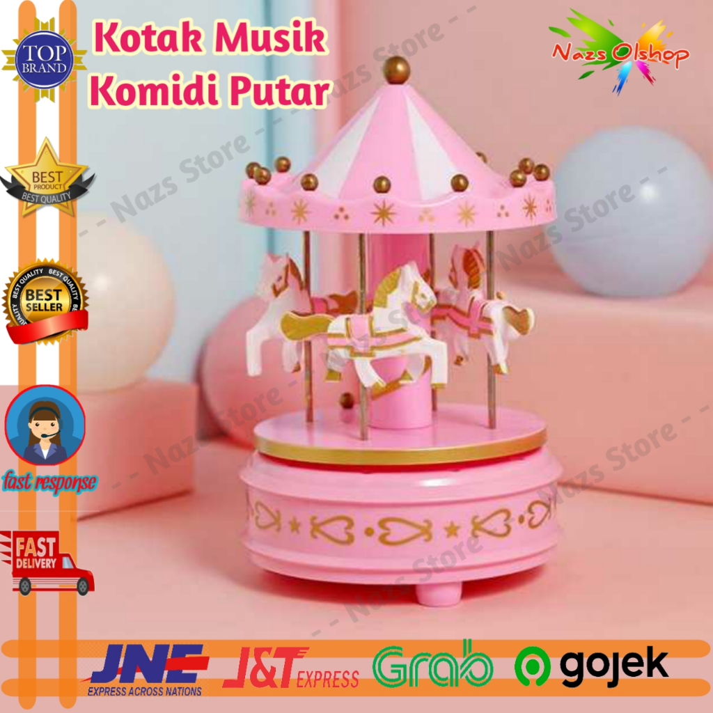 Jual Kotak Musik Komidi Putar Merry Go Round Musical Box Carousel ...