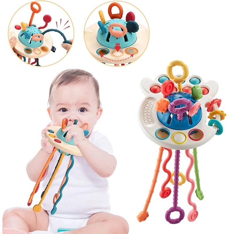 Jual NODIA Mainan Edukasi Bayi Multifungsi Pop It Teether Sensorik ...