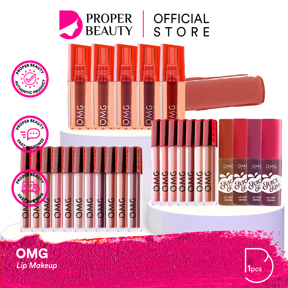 Jual OMG Oh My Glam Lip Make Up | Mattelast Lip Cream Tint Serum Gloss ...