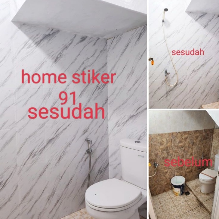 Jual 88 wallpaper sticker dinding kamar mandi motif mamer anti air ...