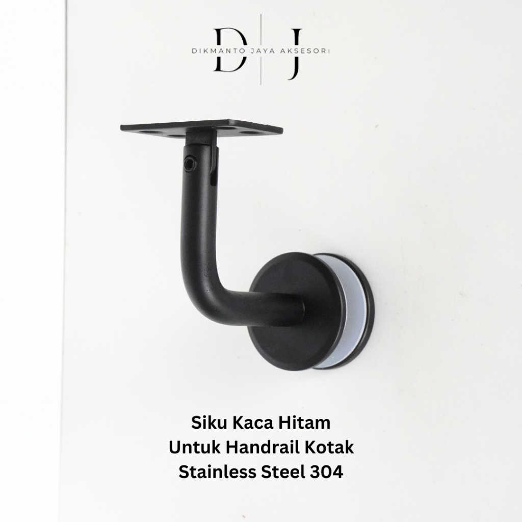 Jual KHACA - Siku Kaca Untuk Handrail Kotak SUS 304 - Hitam | Shopee ...