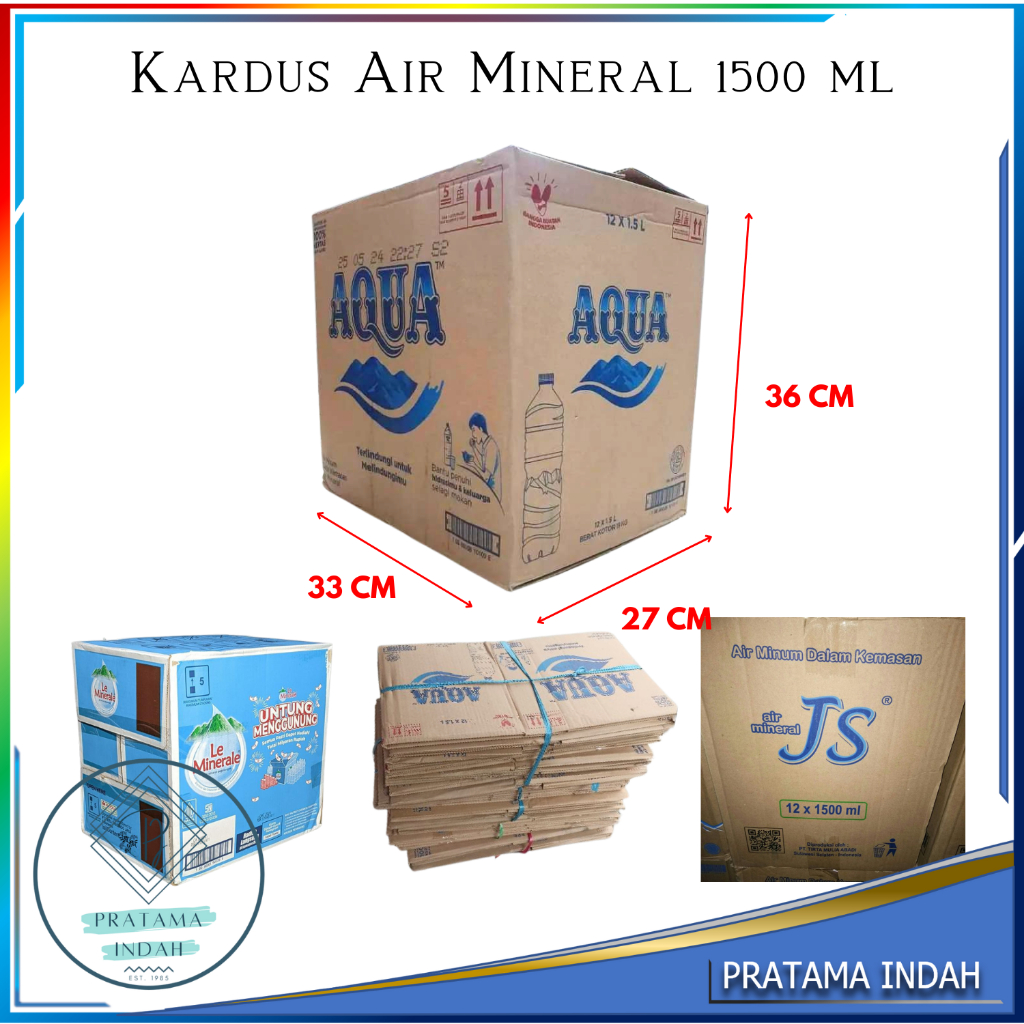 Jual KARDUS KOSONG AIR MINERAL BOTOL UKURAN 1500 ML - KARDUS AQUA BOTOL ...