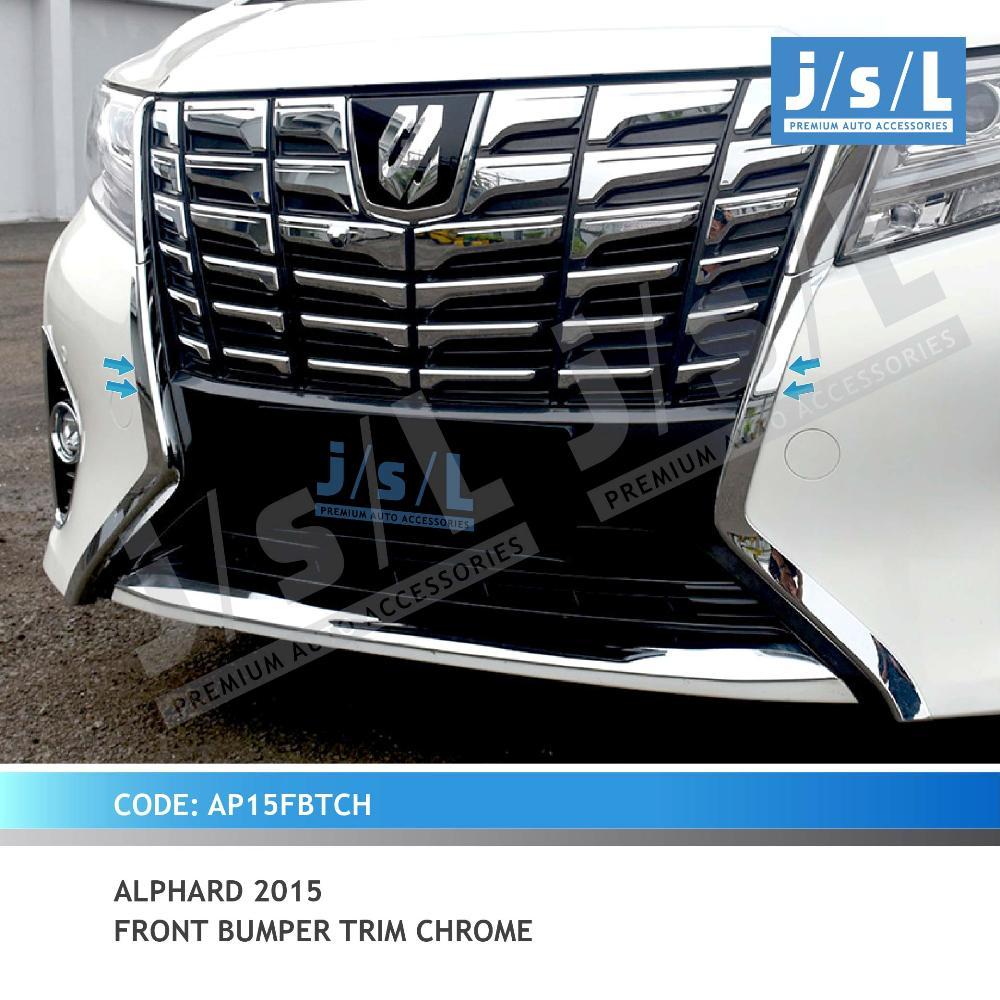 Jual FRONT BUMPER TRIM CHROME ALPHARD 15 LIST GRILLE SAMPING | Shopee ...