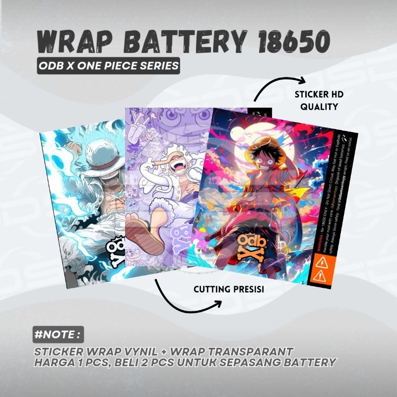 Jual ODBE X One Piece Series | Skin Wrap Baterai 18650 / Pelindung ...