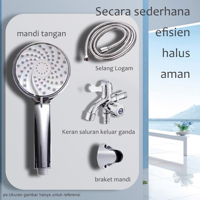 Jual 4in1 Shower Mandi Set Sederhana Hand shower + Braket Shower system ...