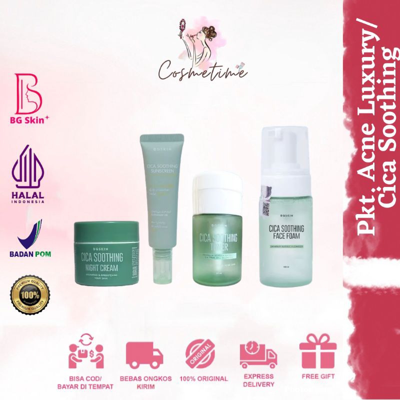 Jual BG SKIN PAKET ACNE LUXURY CICA SOOTHING | BG SKINCARE | OFFICIAL ...