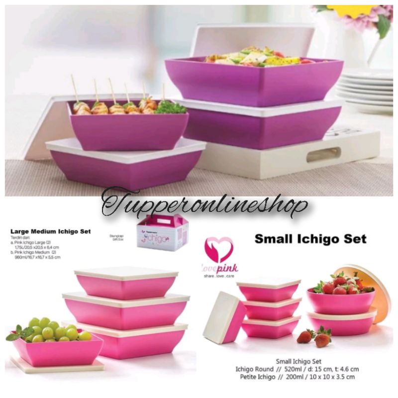 Jual Ichigo set tupperware / tempat penyimpanan makanan | Shopee Indonesia
