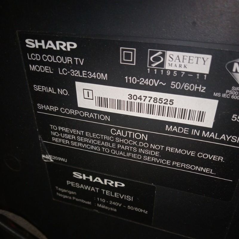 Jual mesin tv sharp LC-32LE340M | Shopee Indonesia