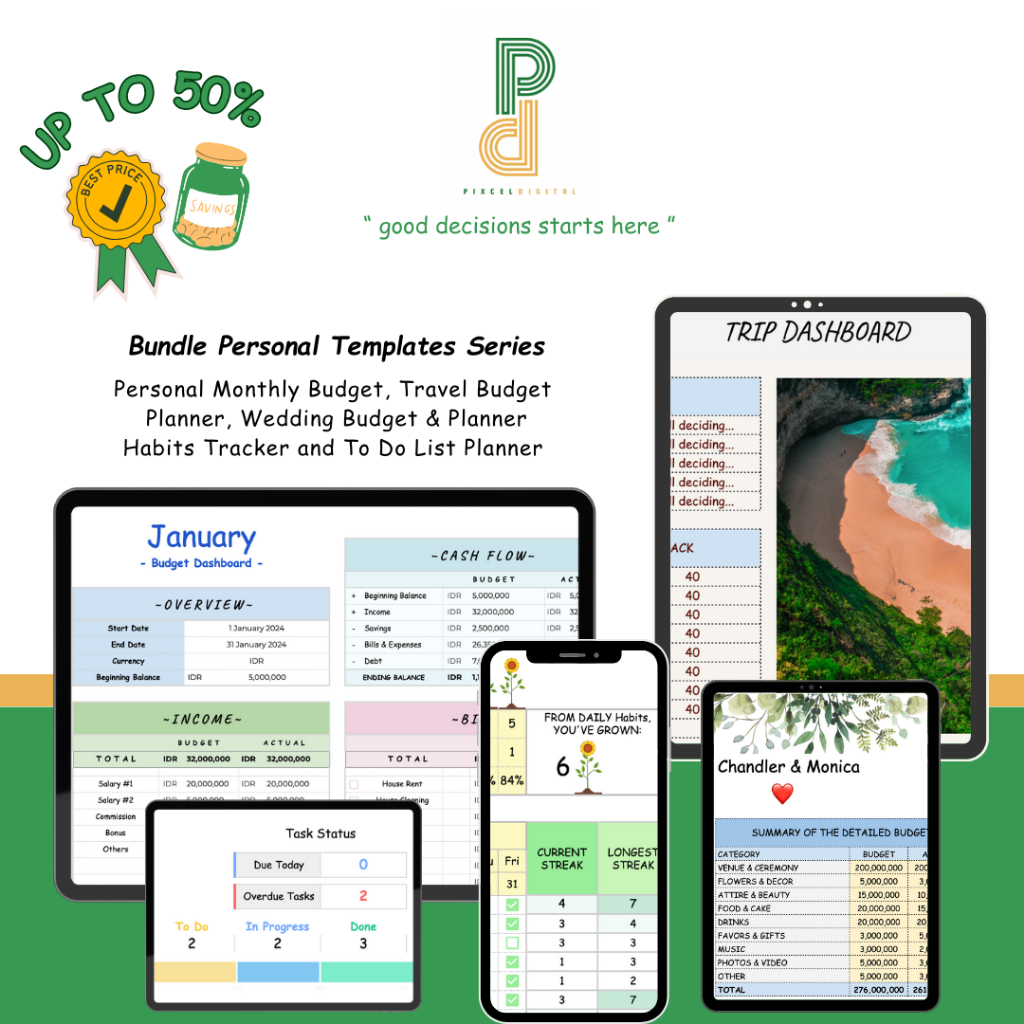 Jual Bundle Personal Templates Series ~ Laporan Keuangan Bulanan ...