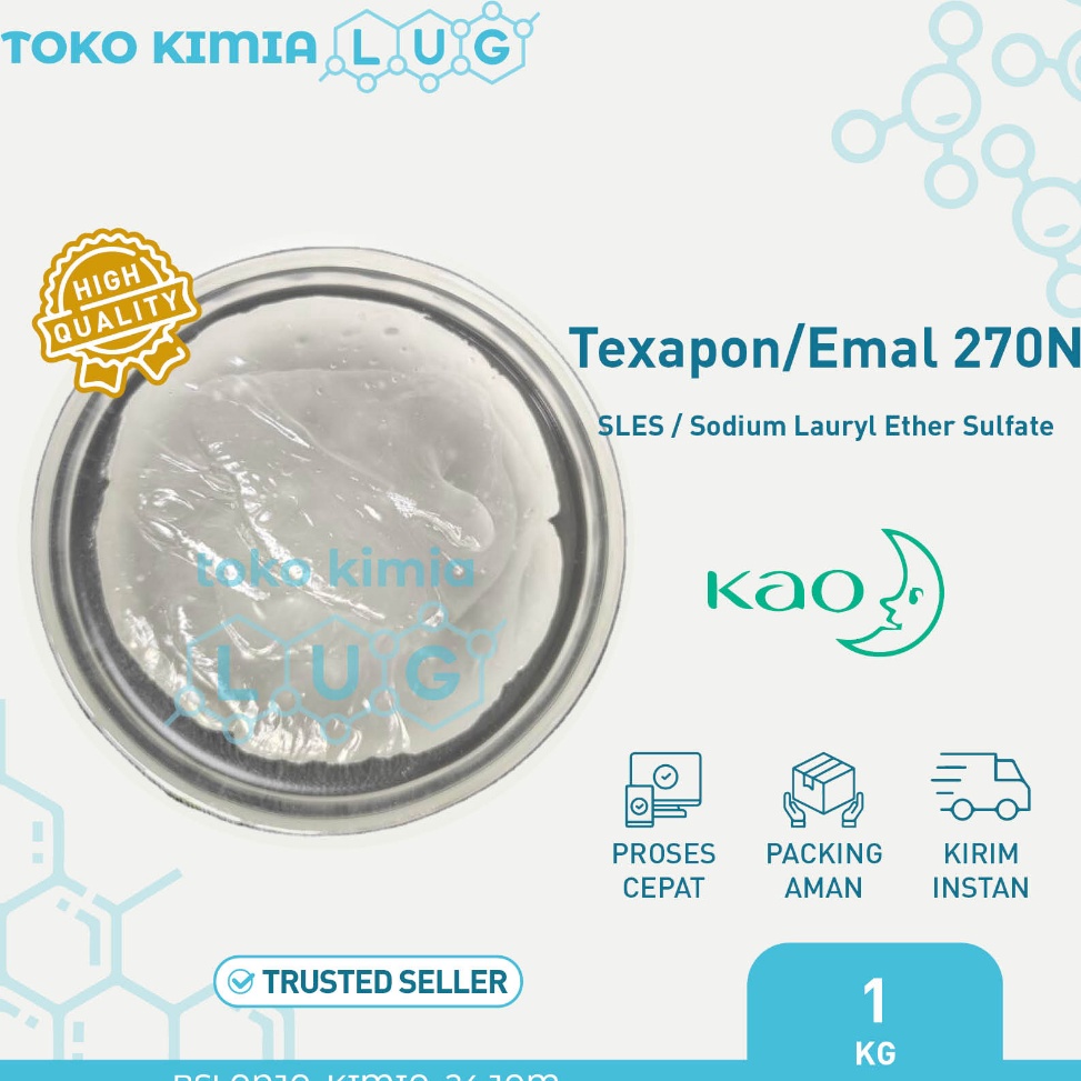 Jual Cpk Texapon Emal 27N SLES Sodium Lauryl Ether Sulfate 1 KG ...
