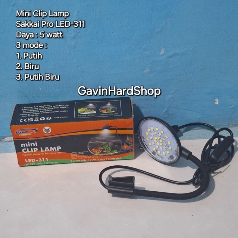 Jual Lampu Jepit Aquarium Toples Bulat Mini Tank Mini Clip Lamp SAKKAI ...
