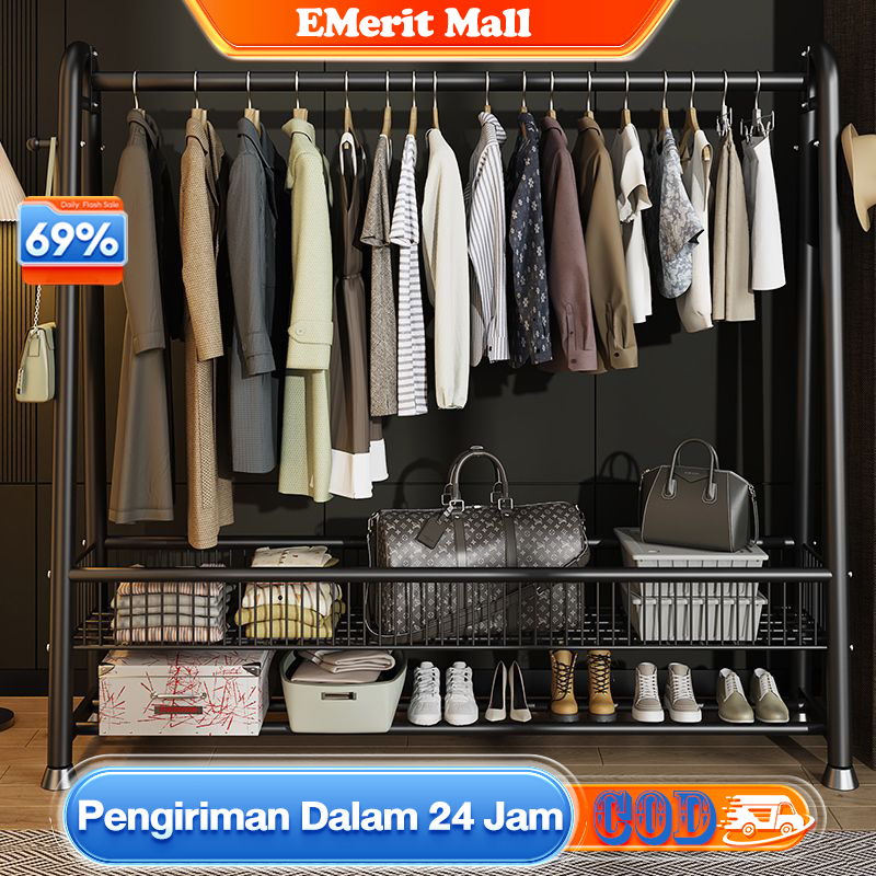 Jual Triangle Stand Hanger Dengan 4 Hook Gantungan Rak Gantungan Baju ...