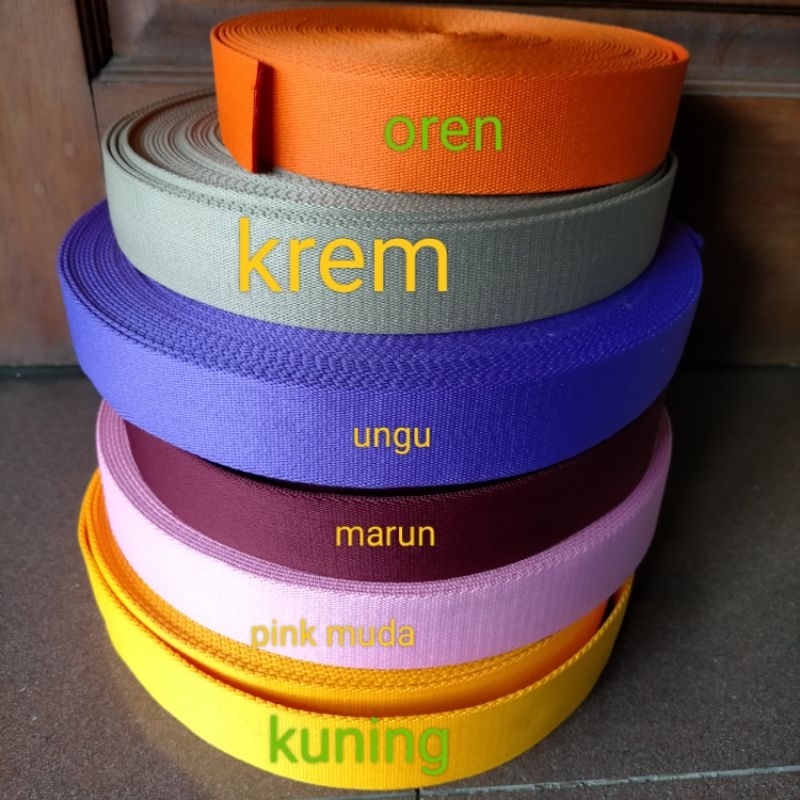 Jual Tali webbing bag 3.8 cm katun poly halus (1 meter) | Shopee Indonesia