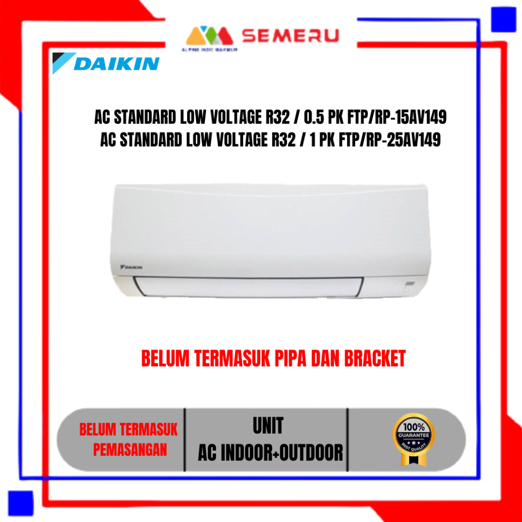 Jual DAIKIN AC STANDARD LOW VOLTAGE R32 / 0.5 PK FTP/RP-15AV149 DAN 1 PK FTP/RP-25AV149 MADE IN ...