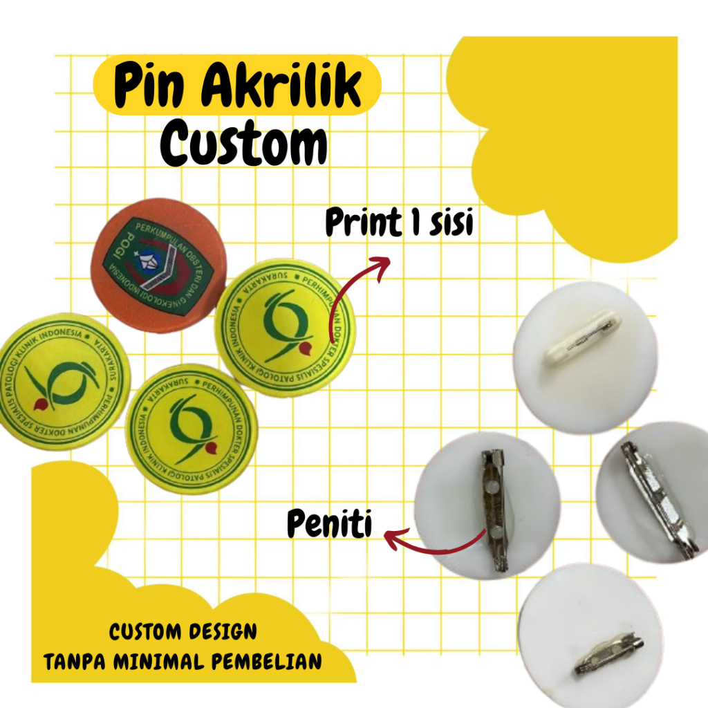 Jual Pin akrilik custom / bros akrilik / pin custom | Shopee Indonesia