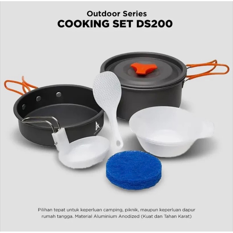 Jual Alat Masak Panci Kemping Gunung. Cooking Set DS200 Camping Nesting ...