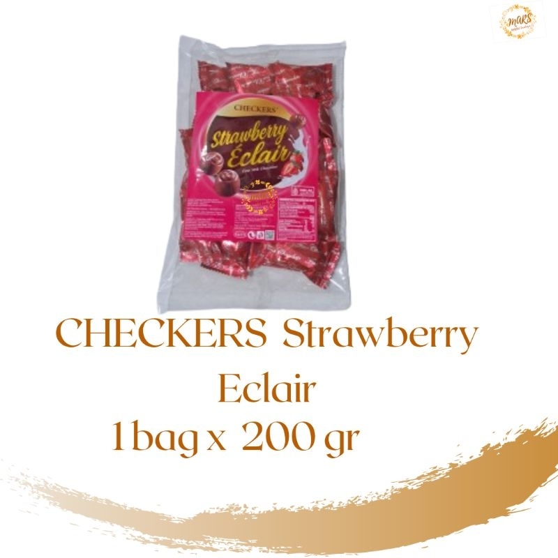 Jual Checkers Bulk Pack 200 gr Eclairs Strawberry | Shopee Indonesia