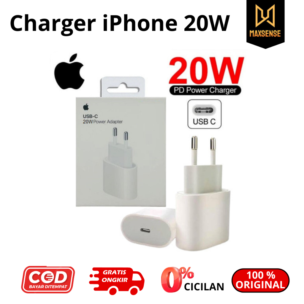 Jual Charger iPhone 20W USB-C Power Adapter for iPhone Fast Charging ...