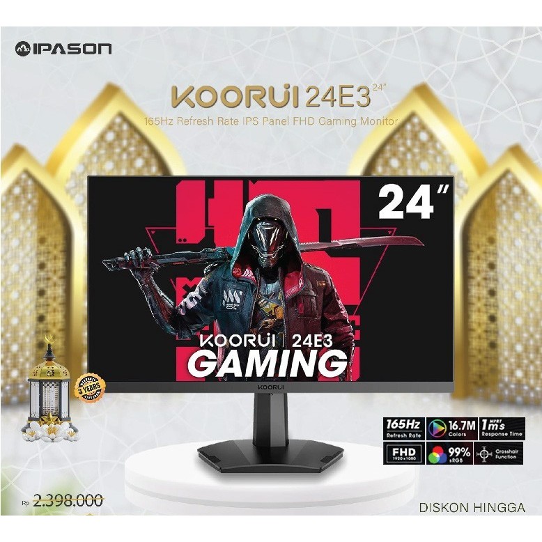 Jual KOORUI 24E3 24 inch FHD GAMING MONITOR 165Hz 1ms IPS PANEL - 24E3 ...