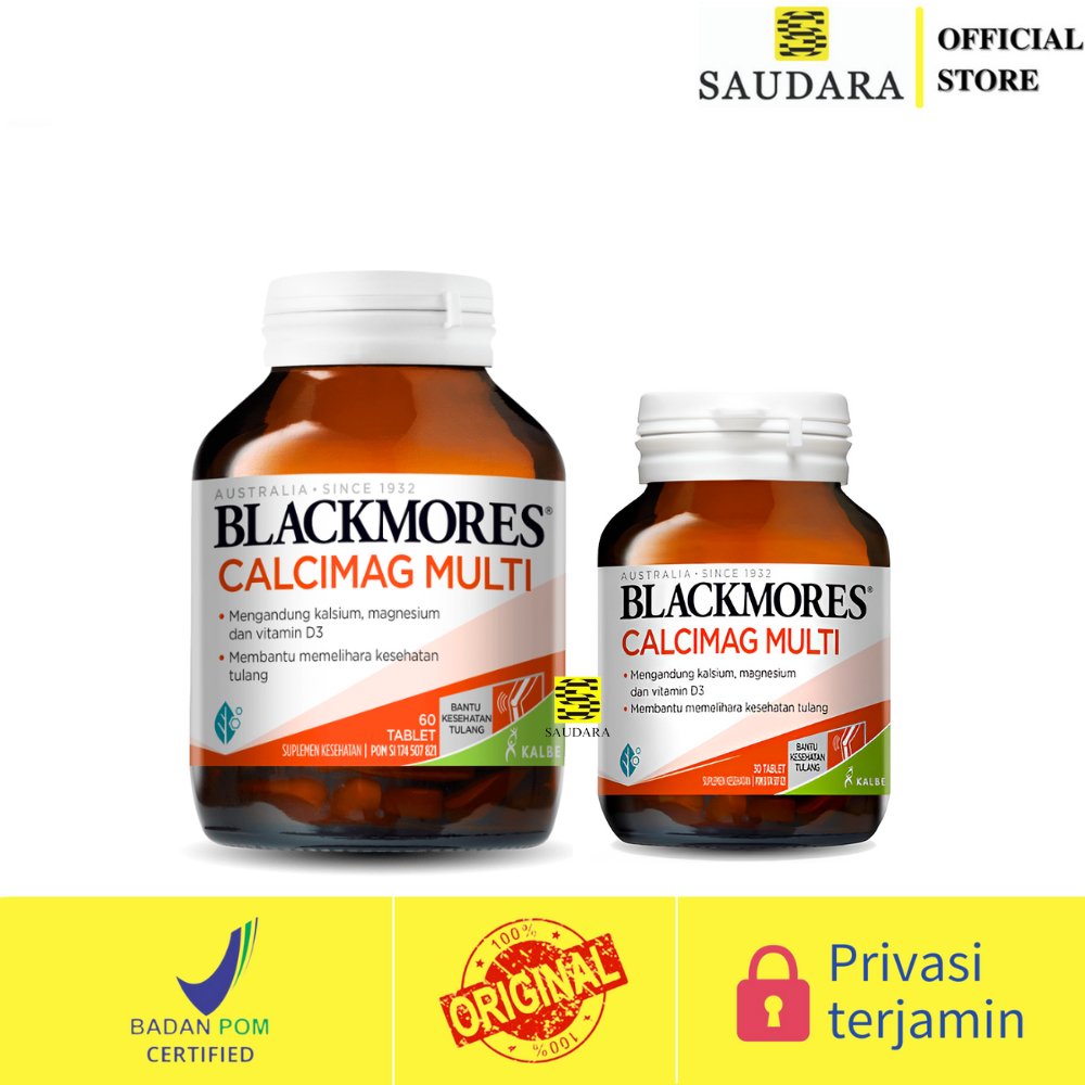 Jual Blackmores Calcimag Multi BPOM Kalbe (60) , (30) - Vitamin D3, Kalsium | Shopee Indonesia