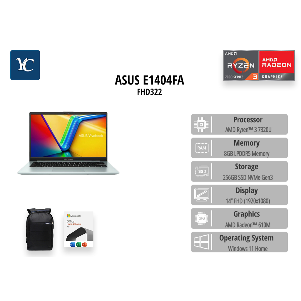 Jual Asus Vivobook 14 E1404FA Ryzen 3 7320U 8GB 256GB BLACK | Shopee ...