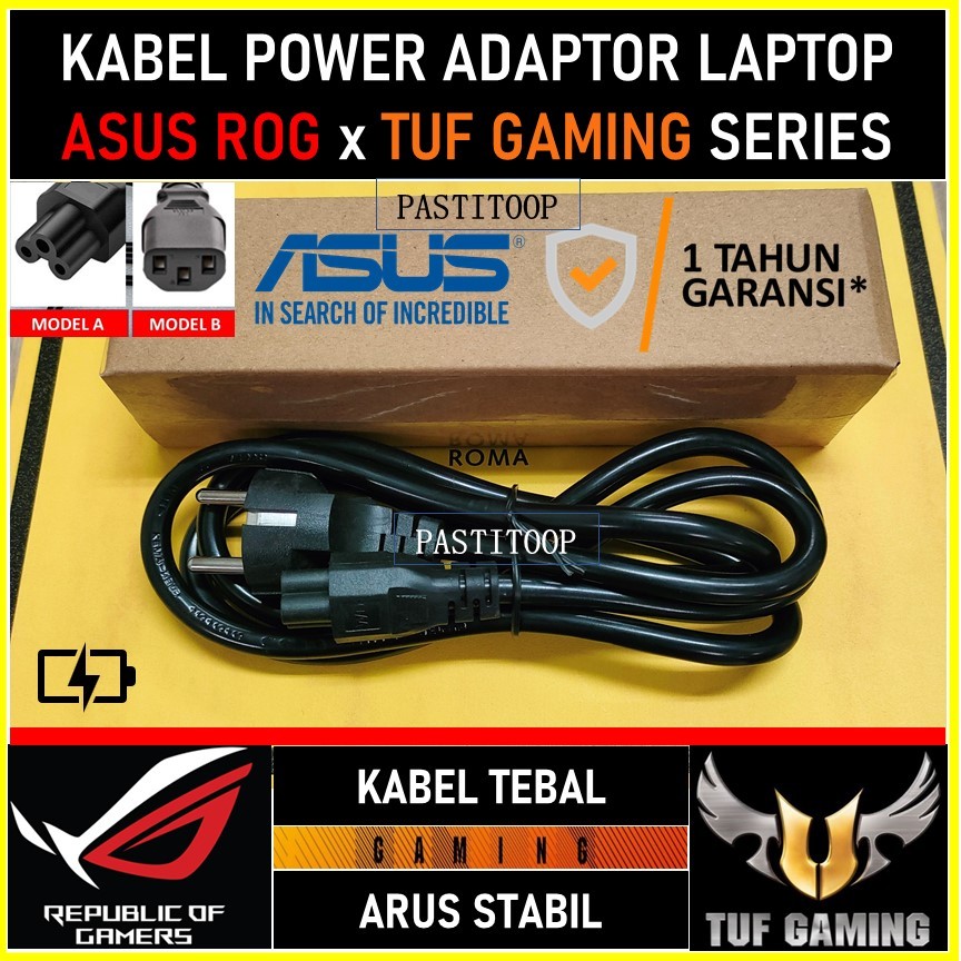 Jual Kabel power adaptor Laptop Asus ROG Asus TUF terbaru 3 lubang ORI ...