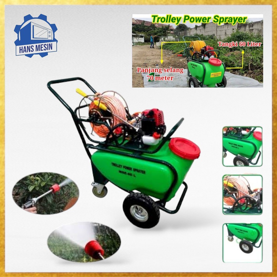 Jual Mesin power sprayer tangki dan trolley mahkota MSE-60L | Shopee ...