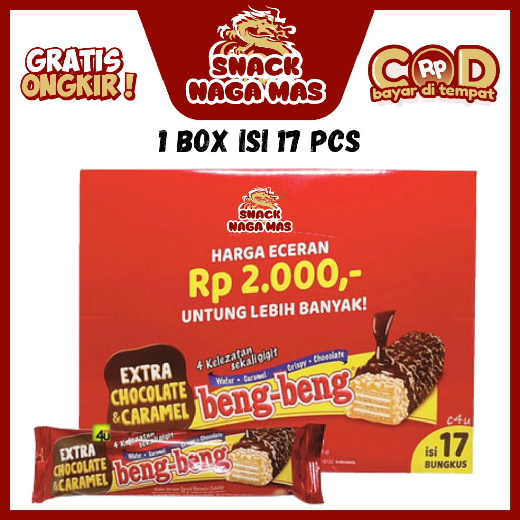Jual BENG BENG BOX REGULER EXTRA CHOCOLATE & CARAMEL CRISPY WAFER BENG ...