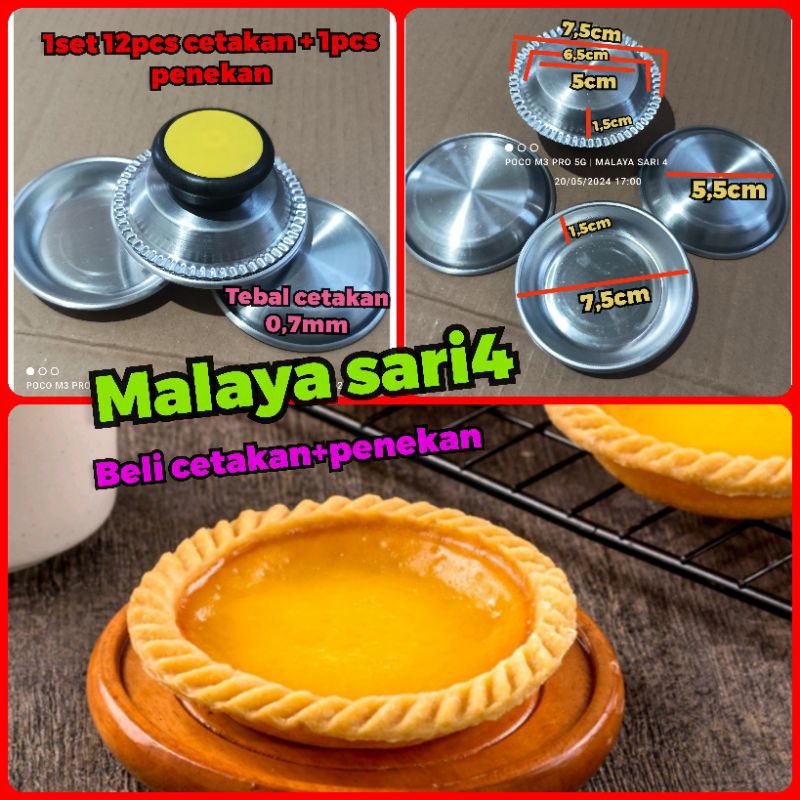 Jual 1set 12pcs cetakan pie susu bali 7,5cm tebal 0,7mm/penekan adonan ...
