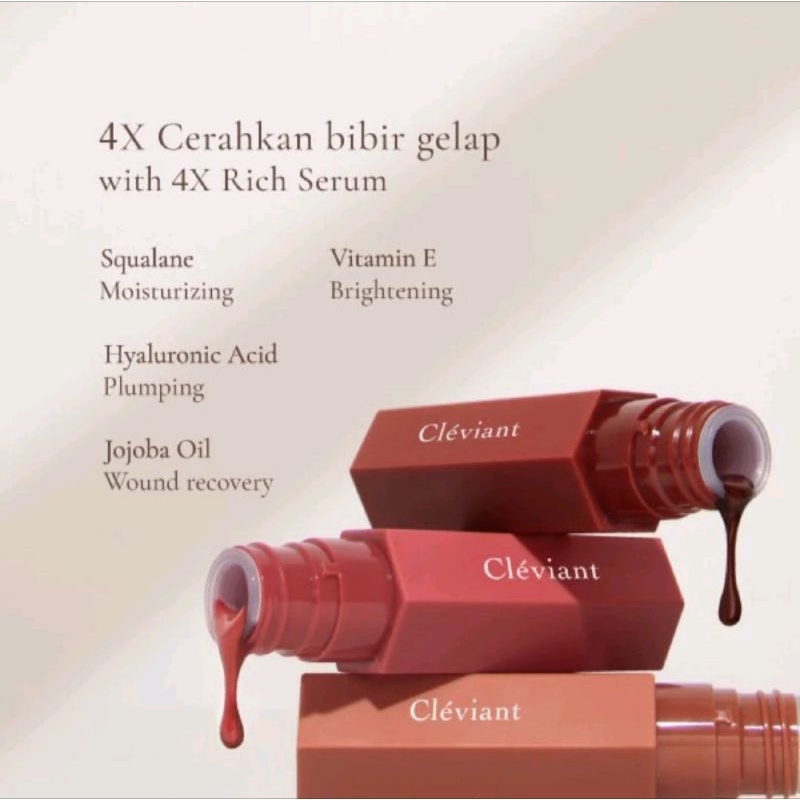 Jual CLeviant Liptin Serum&Velvet Lipstik ( 18hours ) | Shopee Indonesia