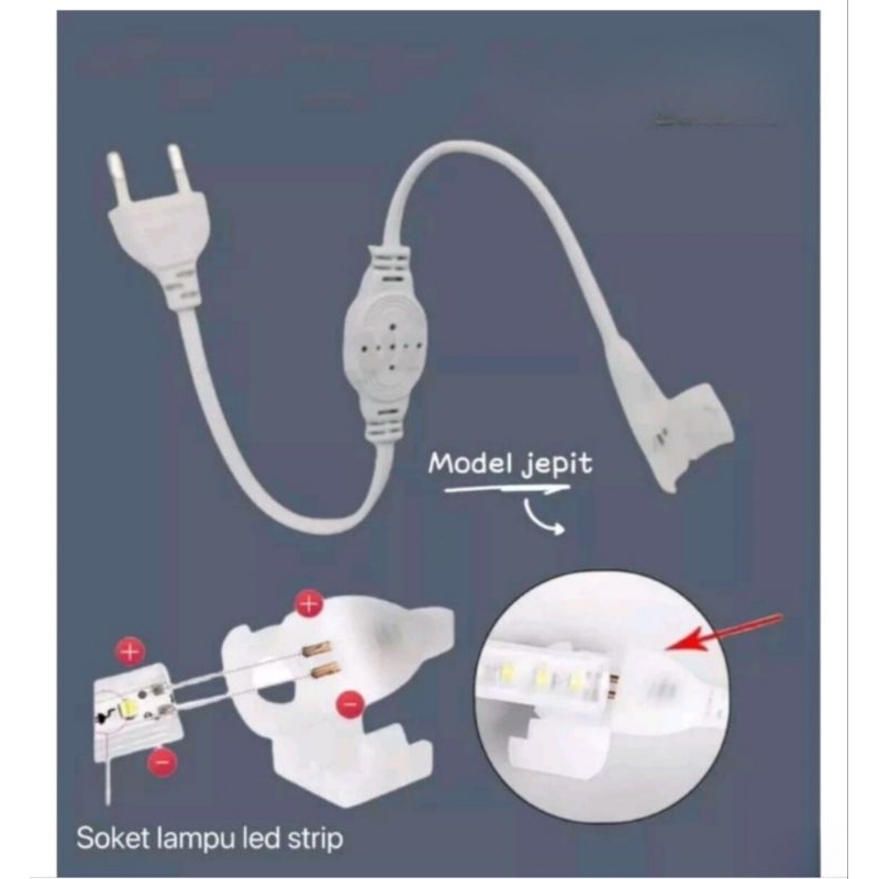 Jual SOCKET COLOKAN LED STRIP LAMPU 3528/5050/220V ADAPTOR LAMPU STRIP ...