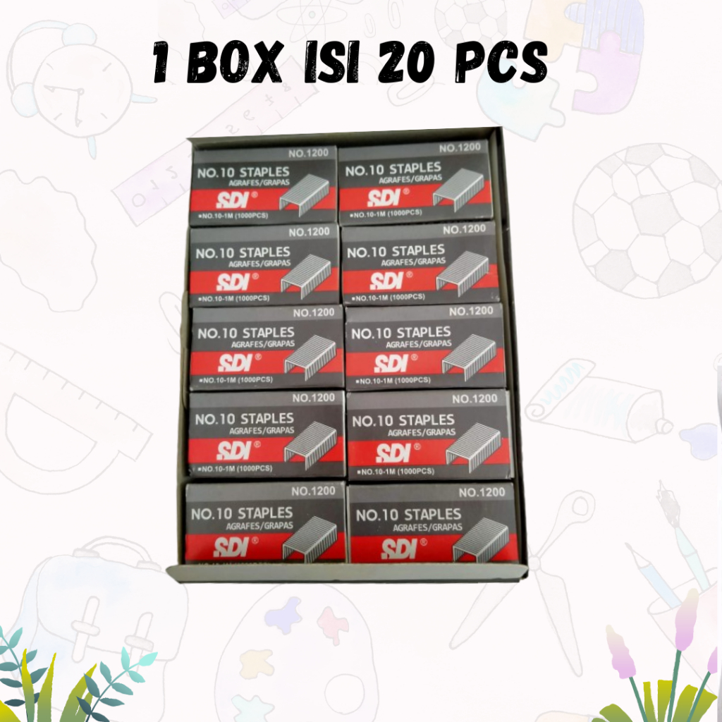 Jual Isi Staples SDI NO 10 1200/Isi Staples SDI No 10/Isi Staples kecil (1 BOX ISI 20 PCS ...