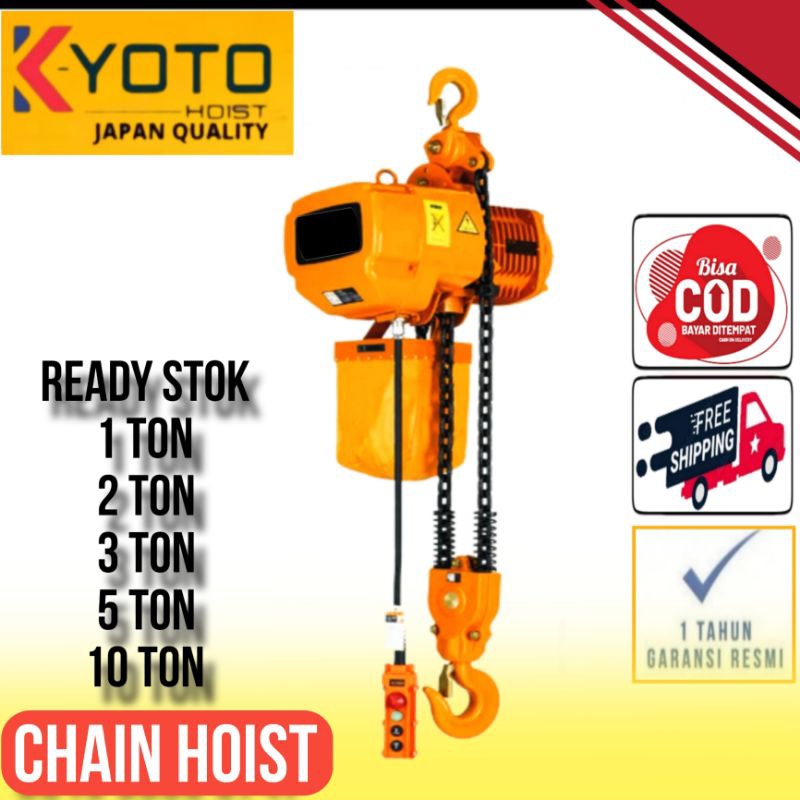 Jual ELECTRIC CHAIN HOIST 500 KG 6 MTR 380V/3 PHASE KYOTO JAPAN ...