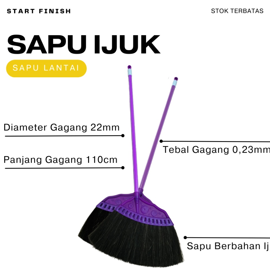 Jual NR Sapu BOOM BOOM WARNA UNGU Lantai Ijuk Anti Rontok Sapu Lantai ...