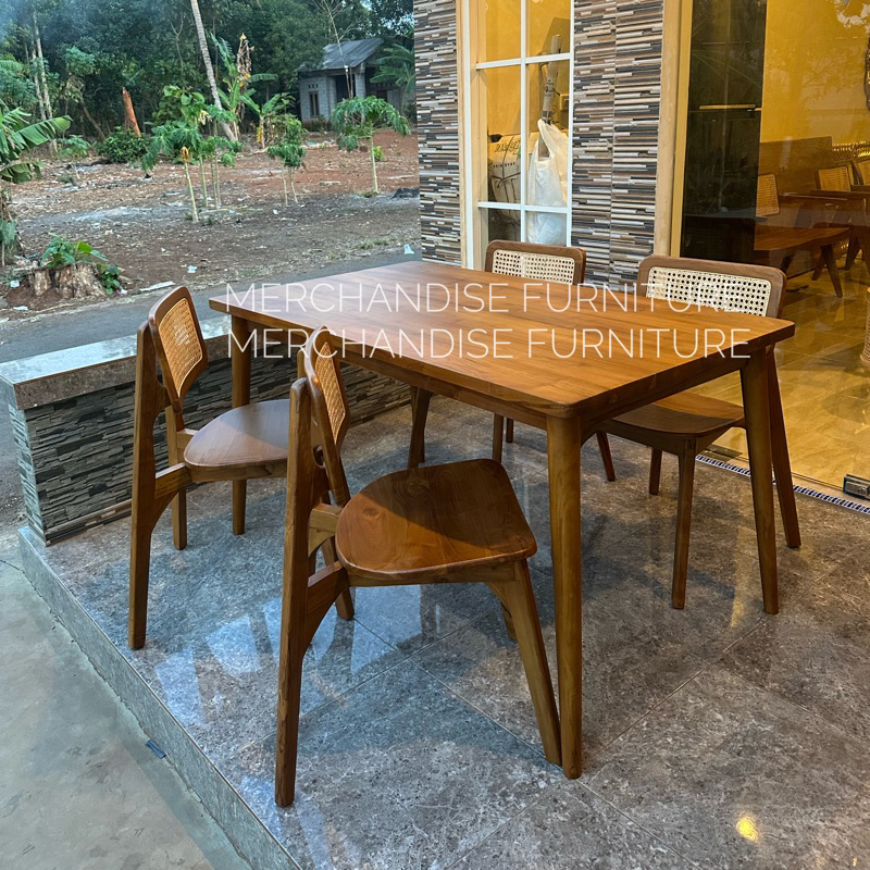 Jual Set Meja Makan Jati Rotan Kursi TV - Kursi Makan Cafe Resto Terbaru - Meja Makan Caffe ...