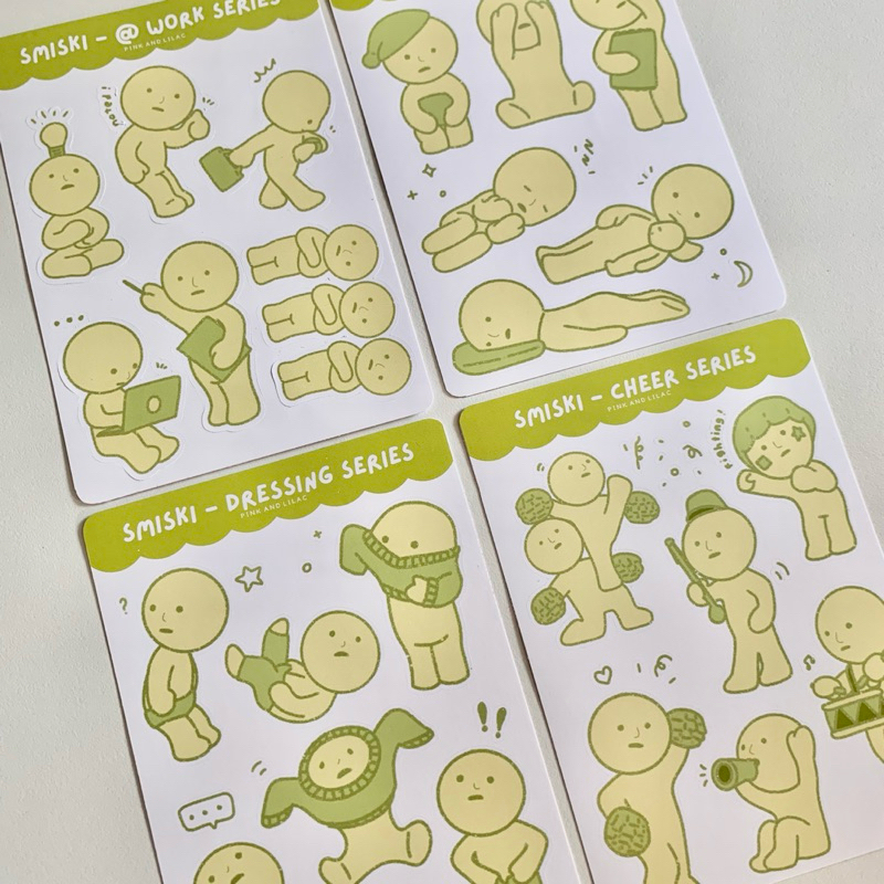 Jual Sticker Sheet Smiski @Work, Bed, Dressing, Cheer Series | Deco ...