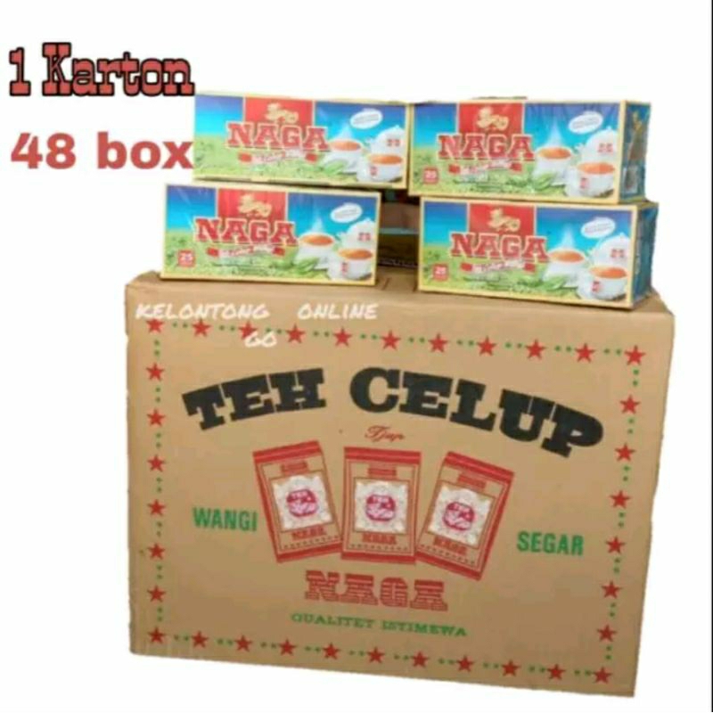 Jual Teh Naga Celup 1 karton 48 box @25 kantong | Shopee Indonesia