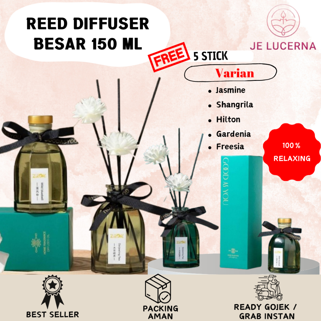 Jual Reed Diffuser Besar 150 ML | aromatherapy oil | Diffuser | wangi ...