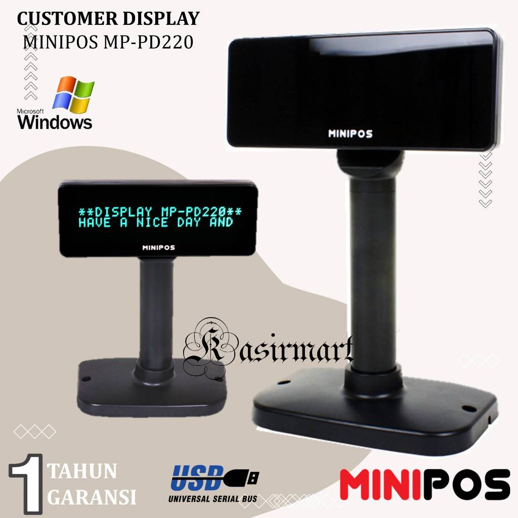 Jual Customer Display Minipos PD220 Pole Display Minipos MP-PD220 ...