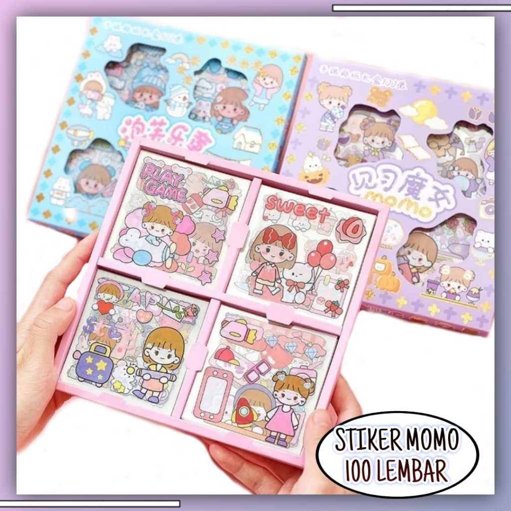 Jual Stiker 100 Lembar Sticker Momo Kartun Korea Lucu Anti Air Water ...